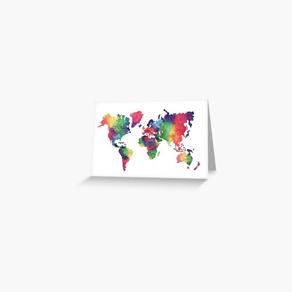 "World Map" Greeting Card by bridgetdav | Redbubble