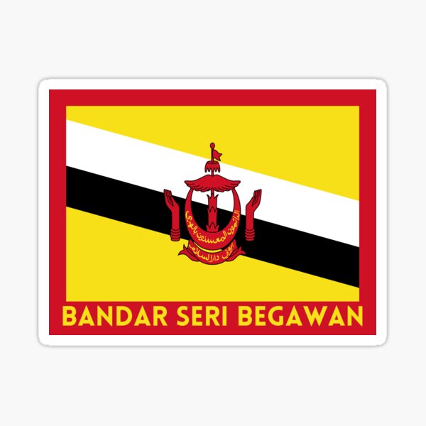 "Bandar Seri Begawan City in Brunei Flag 2" Sticker by aybe7elf | Redbubble