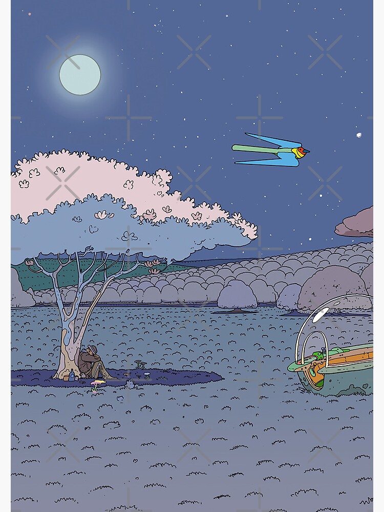 "the world of edena,night,moon,hq,tree,comic,moebius,stel,trascendence ...