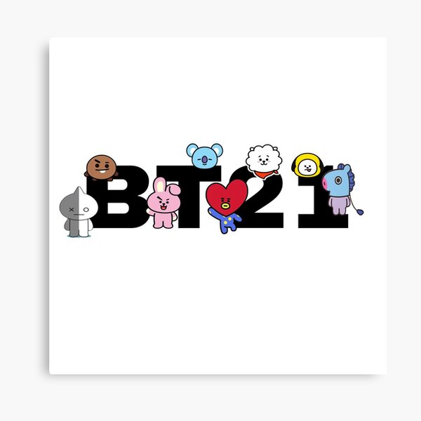 "BT21 Logo with all bt21 fam" Canvas Print for Sale by Tinyheartist ...