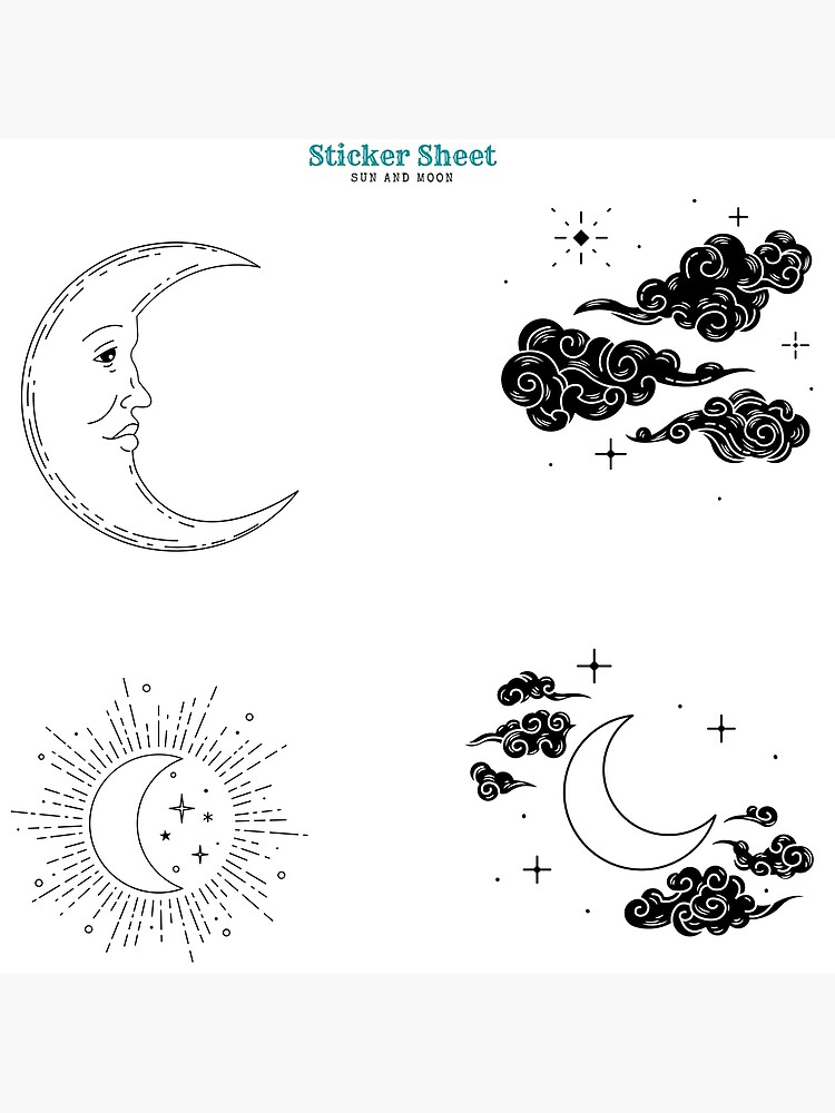 "Sticker Sheet – Sun and Moon | Clouds | Stars | Bullet Journal ...