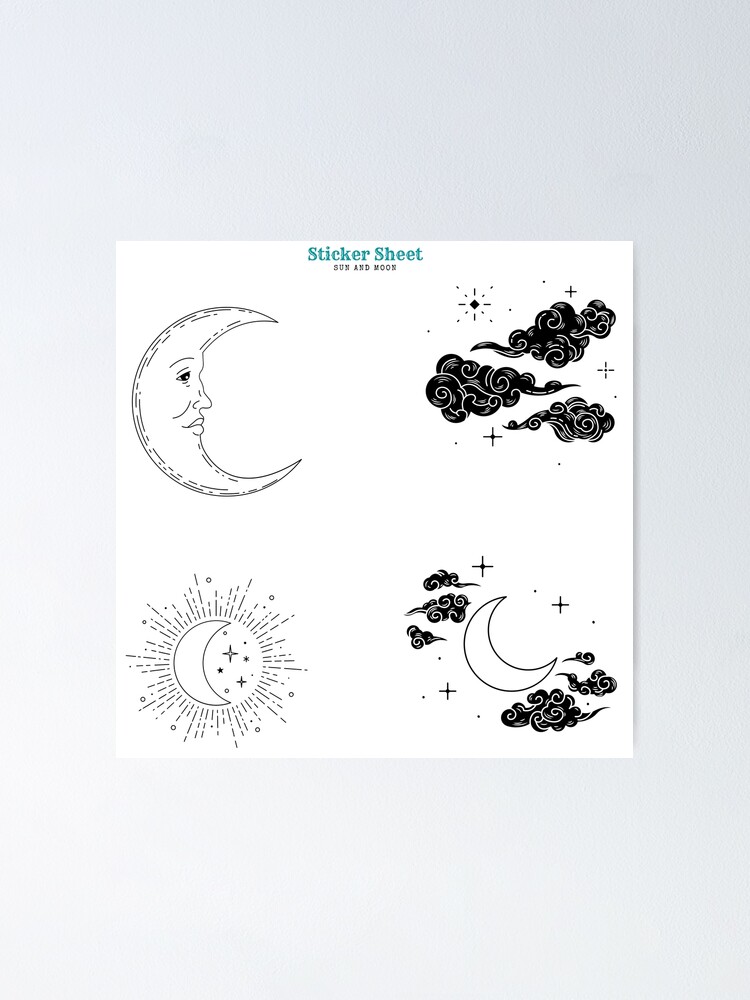 "Sticker Sheet – Sun and Moon | Clouds | Stars | Bullet Journal ...