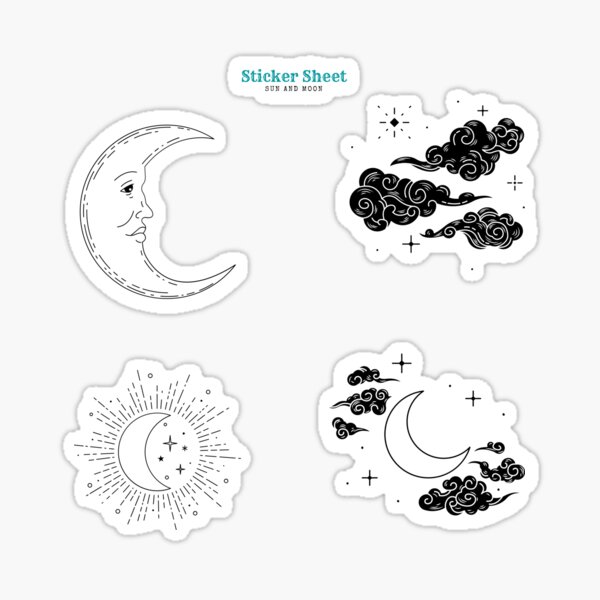 "Sticker Sheet – Sun and Moon | Clouds | Stars | Bullet Journal ...