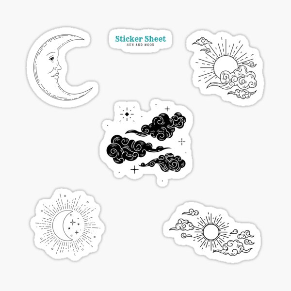 "Sticker Sheet – Sun and Moon | Clouds | Stars | Bullet Journal ...
