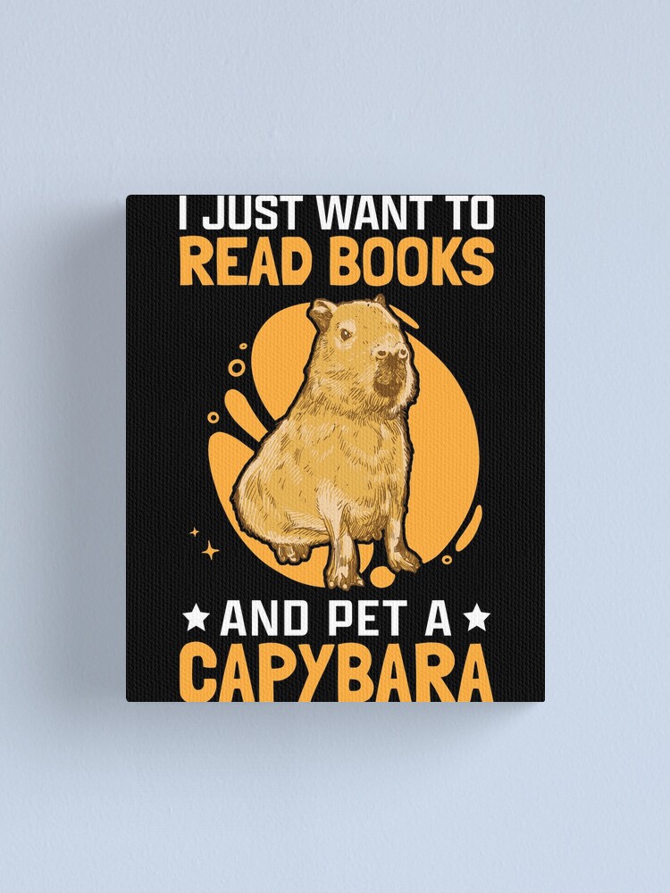 "Petting capybaras and reading books Capybara" Canvas Print for Sale by ...