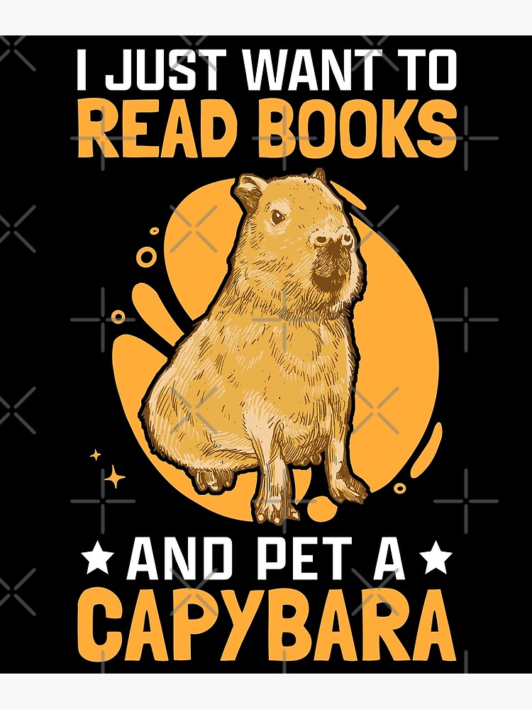 "Petting capybaras and reading books Capybara" Canvas Print for Sale by ...