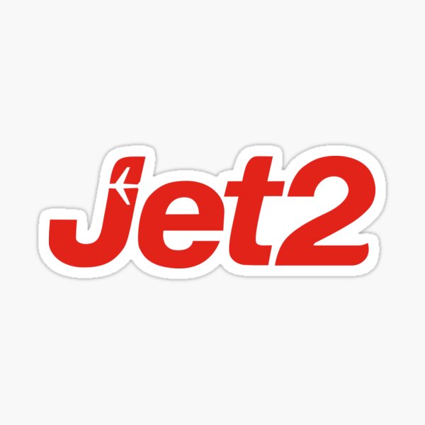 "Jet2.com "Jet2" Airline logo" Sticker by peteroldfield | Redbubble
