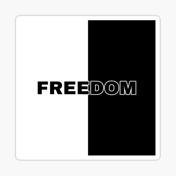 "Black and white freedom " Sticker by Shiro-To-Koro | Redbubble