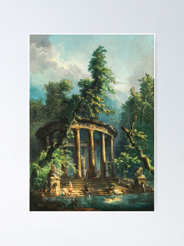 "The Bathing Pool: Hubert Robert - Painting Artwork Enhanced For ...