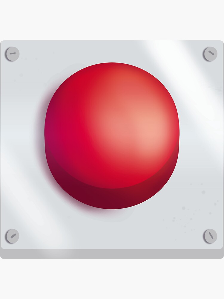 "Big Red Button" Sticker by PorinArt | Redbubble