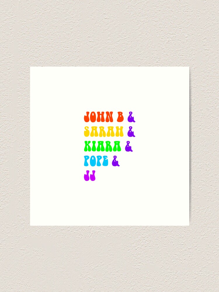 John B And Sarah And Kiara And Pope And Jj Outer Banks Aesthetic Vsco Sticker Art Print For