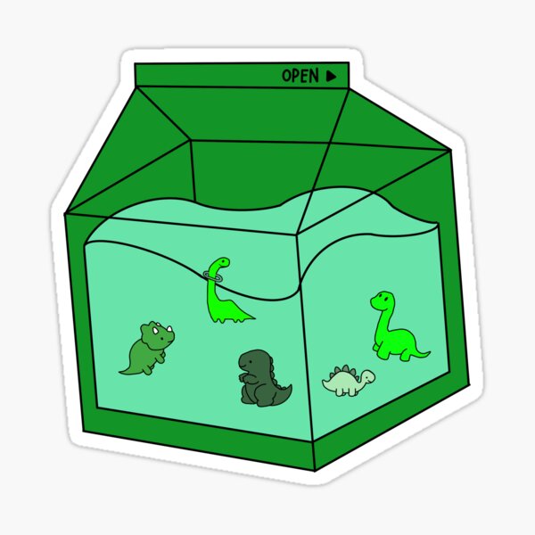 "Dinosaur Juice Box " Sticker for Sale by LunaSaurusRex8 | Redbubble