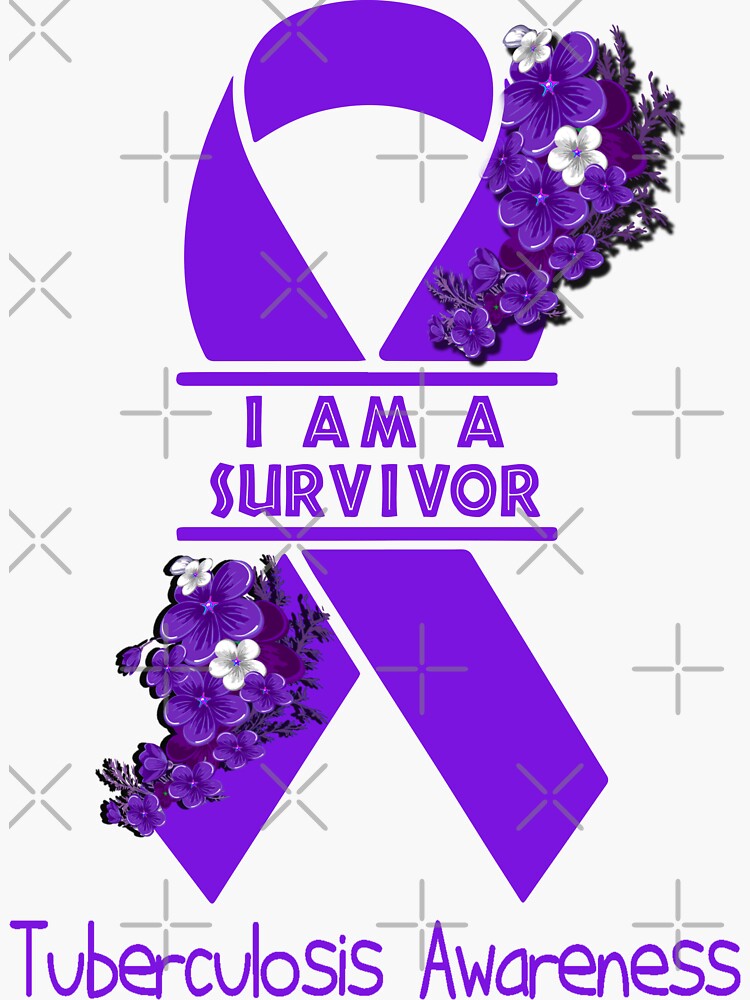 "I Am A Suvivor Ribbon Tuberculosis Awareness" Sticker by heppenp ...