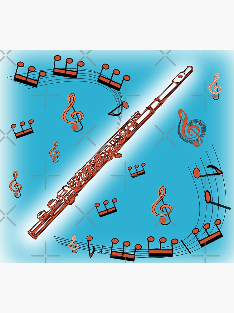 "Rusty Orange Flute against a Blue Background" Sticker for Sale by ...