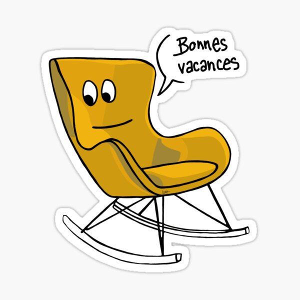 "Happy Holidays Rocking Chair (Yellow)" Sticker by MentaLee | Redbubble