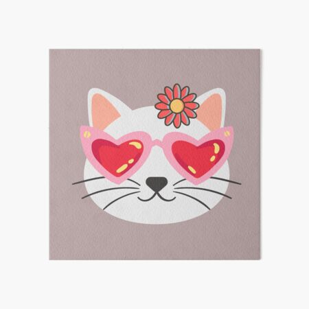 Lámina rígida «Cara de linda gatita con lentes, con estilo chip. Gata ...