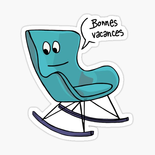 "Rocking chair happy holidays (turquoise)" Sticker by MentaLee | Redbubble