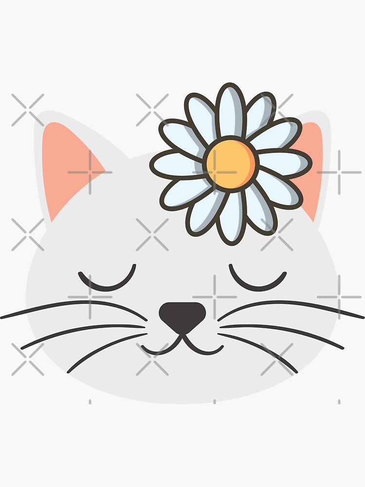 Pegatina «Cara de linda gatita con estilo chip. Gata con estilo para ...