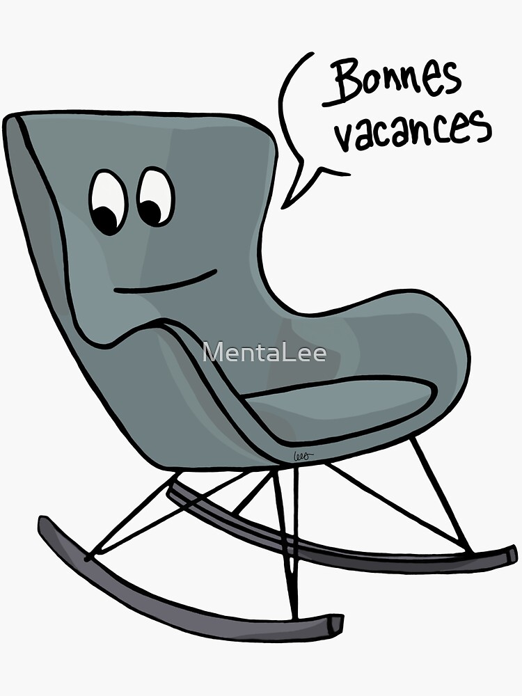 "Happy Holidays Rocking Chair (Grey)" Sticker for Sale by MentaLee ...