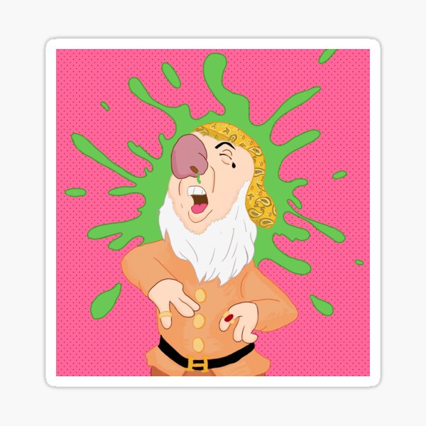 "Sneezy Dwarf Pop Art" Sticker by ClaudTheArtGod | Redbubble