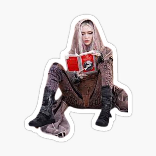 "Grimes sitting reading the communist manifesto" Sticker by herescommie ...
