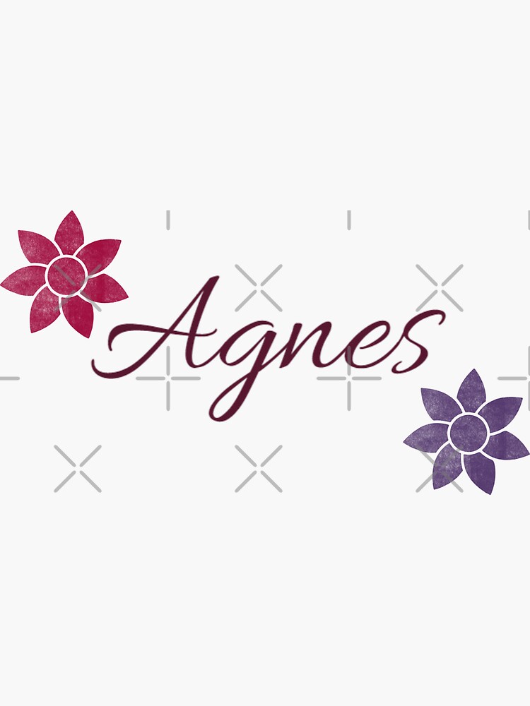 "Agnes Floral Name Calligraphy Design" Sticker for Sale by SbMb2000 ...