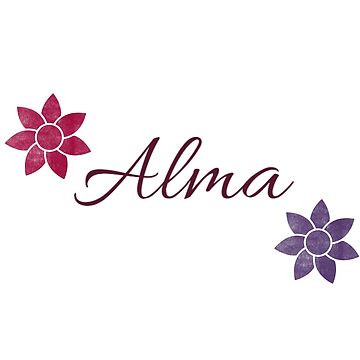 "Alma Floral Name Calligraphy Design" Sticker for Sale by Cora Gregory ...