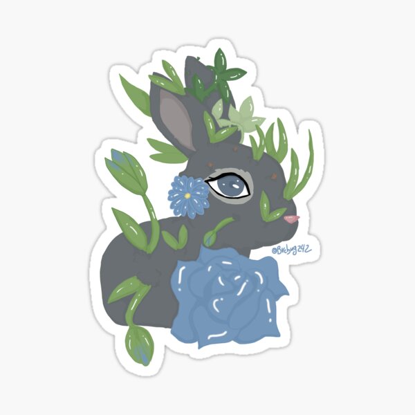 "Rabbit Overgrown With Plants " Sticker by Bre-Bug-242 | Redbubble