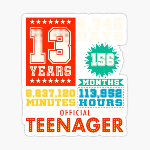 "13 Years Of Being Awesome Gifts 13 Years Old 13th Birthday" Sticker by ...