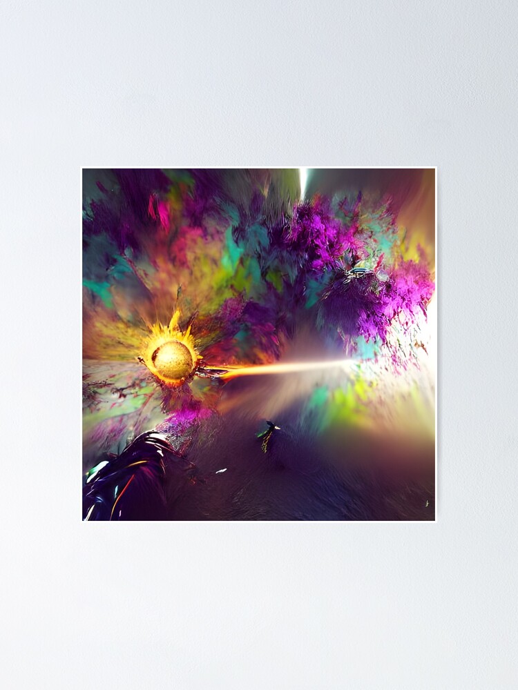 "AI Generated Art, Exploding Sun in Space" Poster for Sale by GeminiSq ...