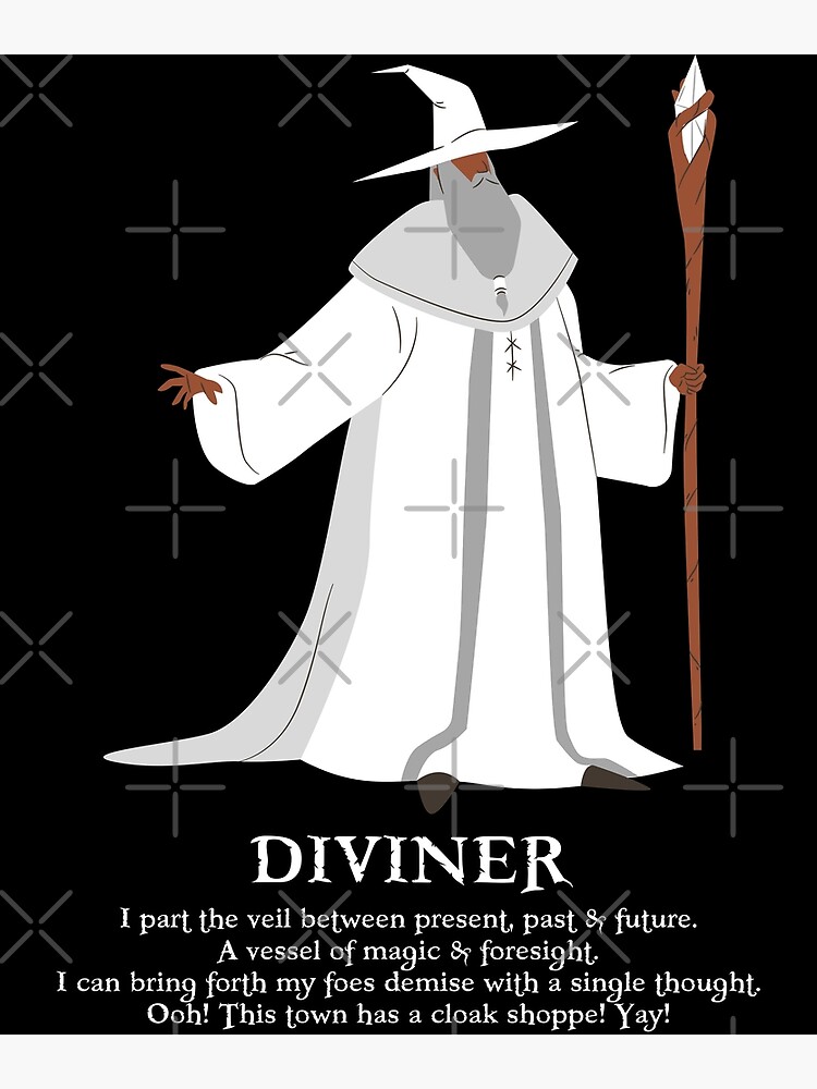 "Diviner Meme Ooh Cloak Shoppe DnD Role play RPG RP White" Photographic ...