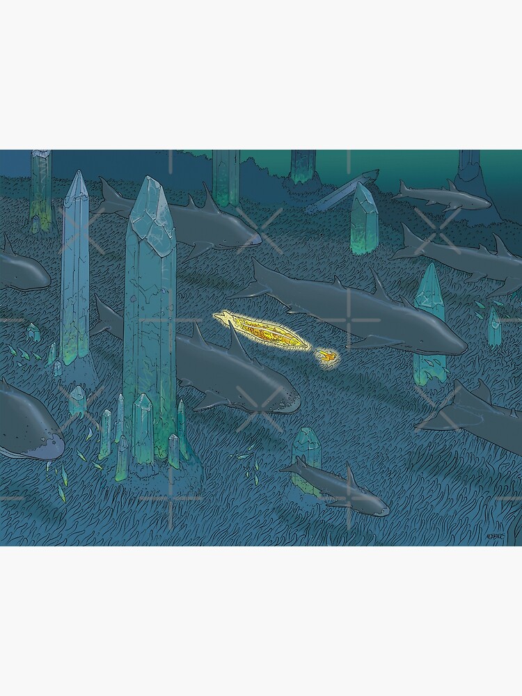 "moebius,edena,prism,crystal,whales,golden, under water,herd,shark ...