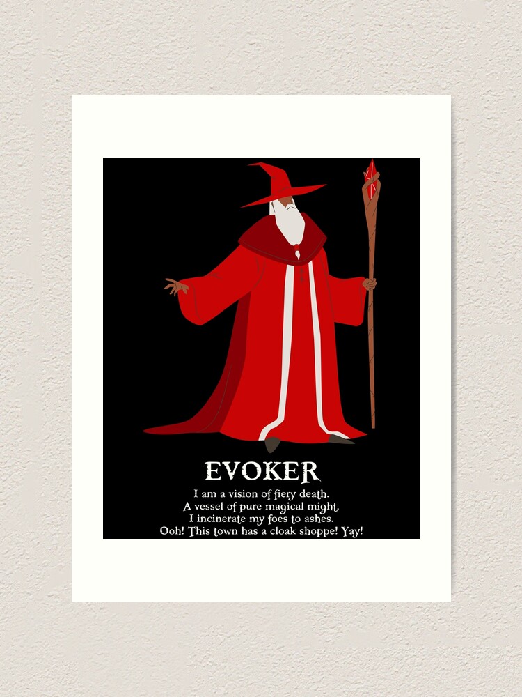 "Evoker Meme Ooh Cloak Shoppe DnD Role play RPG RP Red" Art Print for ...