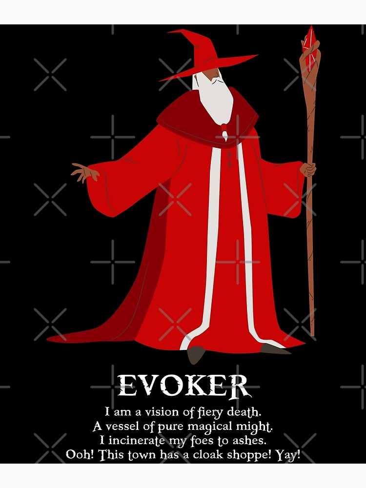 "Evoker Meme Ooh Cloak Shoppe DnD Role play RPG RP Red" Art Print for ...