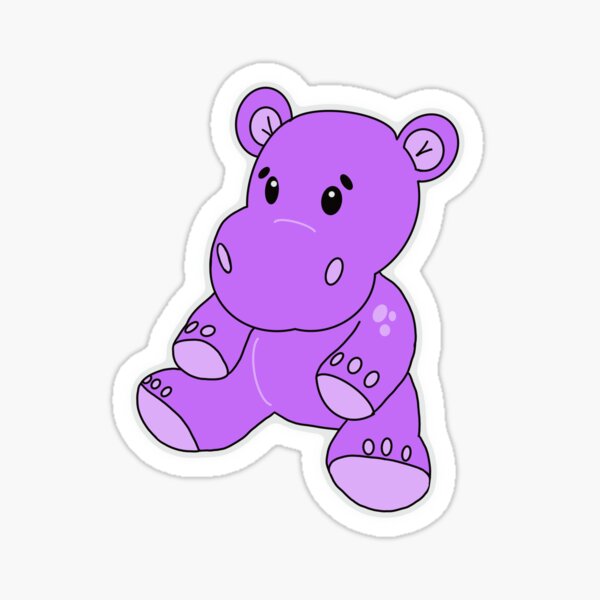 "Plushie Hippo" Sticker for Sale by CritterInspired | Redbubble