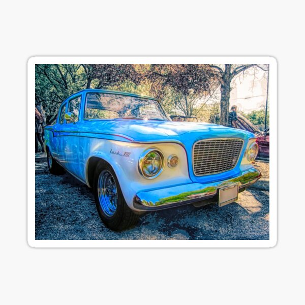 "1961 Studebaker Lark Classic Compact Car Front" Sticker by DKDigital ...