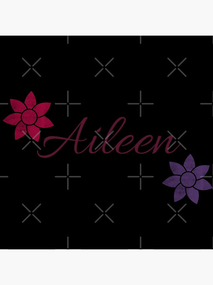 "Aileen Floral Name Calligraphy Design Black Version" Photographic ...