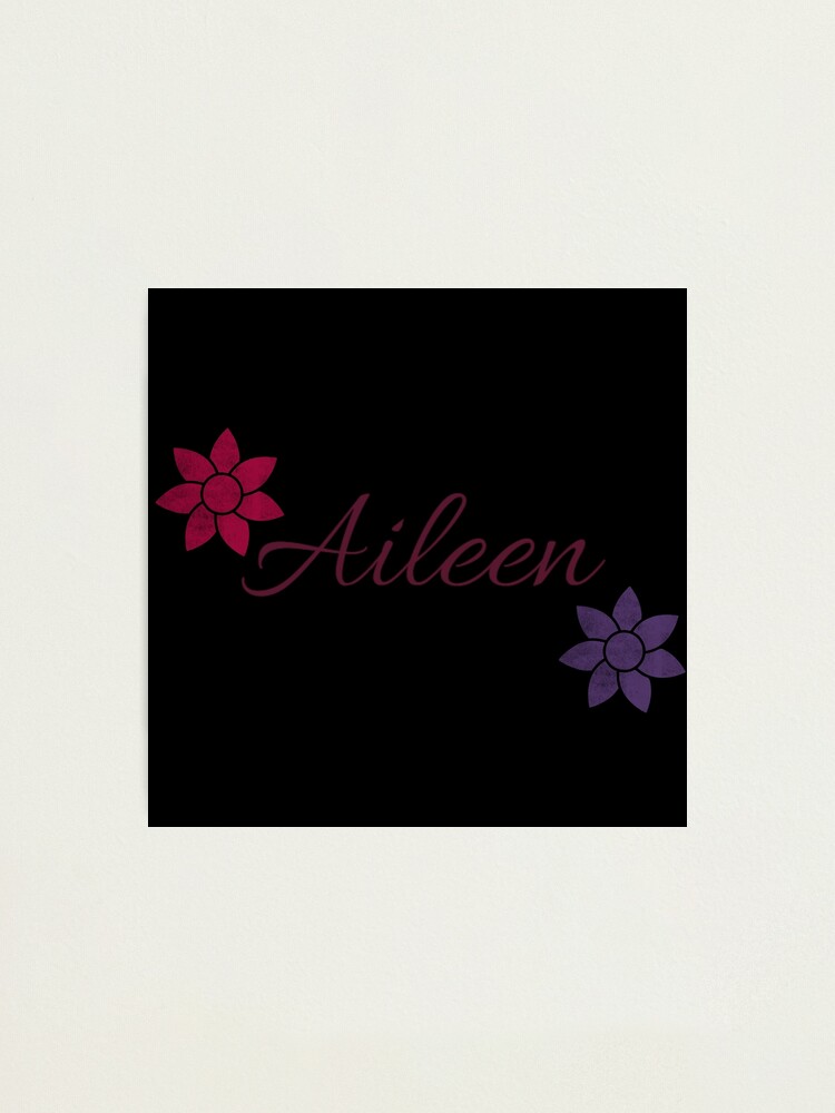 Lámina fotográfica «Aileen Floral Nombre Caligrafía Diseño Versión en ...