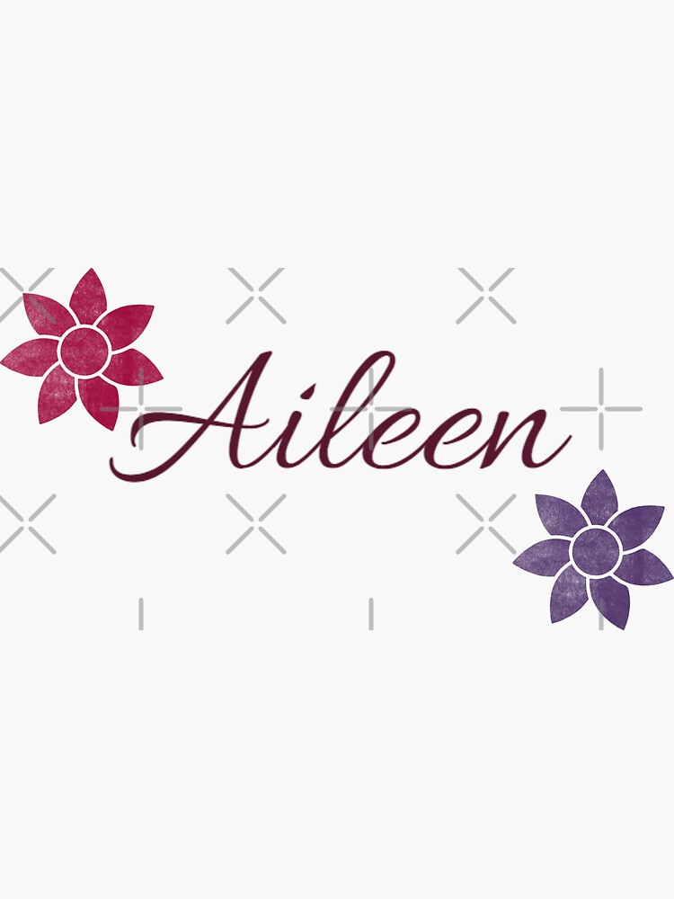 Pegatina «Aileen Floral Nombre Caligrafía Diseño Versión en negro» de ...