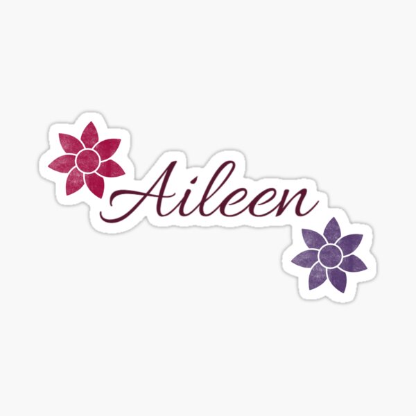 Pegatina «Aileen Floral Nombre Caligrafía Diseño Versión en negro» de ...