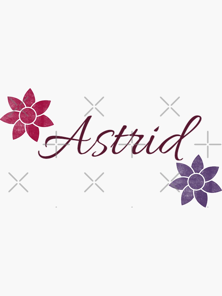 "Astrid Floral Name Calligraphy Design" Sticker by SbMb2000 | Redbubble