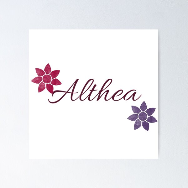 "Althea Floral Name Calligraphy Design" Poster for Sale by Cora Gregory ...