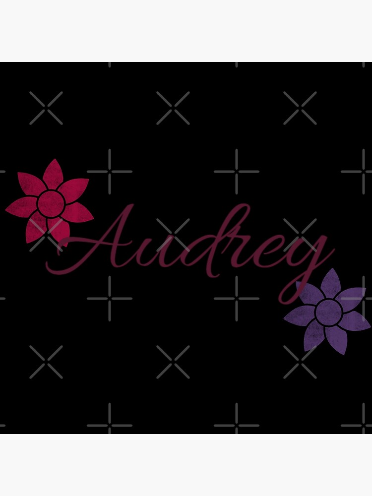 "Audrey Floral Name Calligraphy Design Black Version" Poster by ...