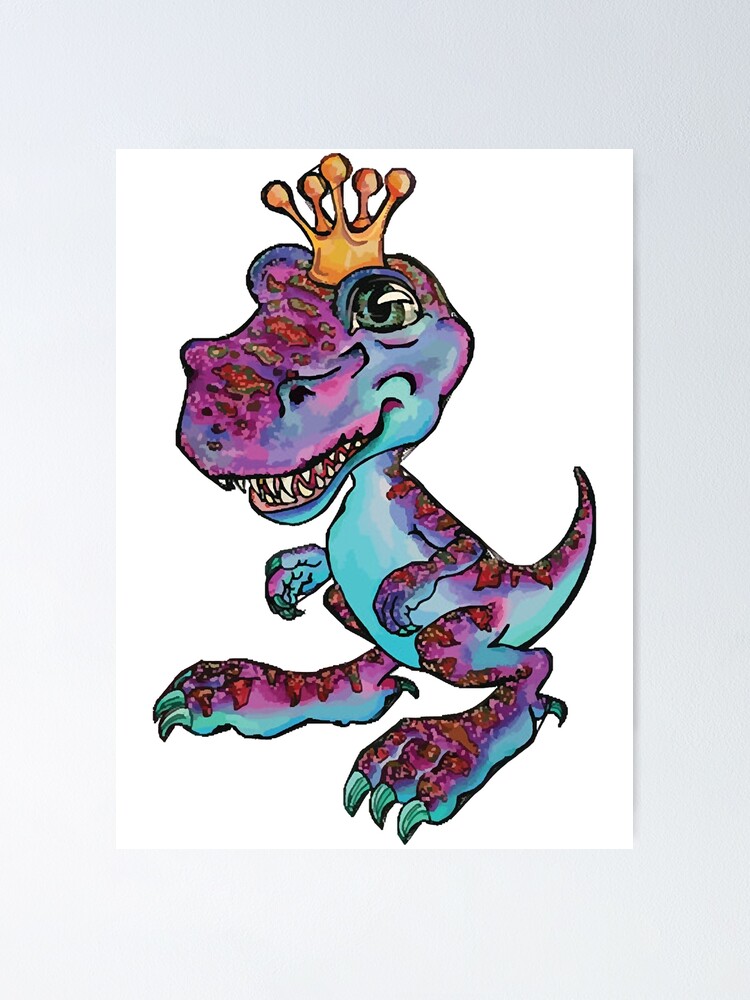 "T-Rex King of the Dinosaurs (Purple) " Poster for Sale by tridung1993 ...