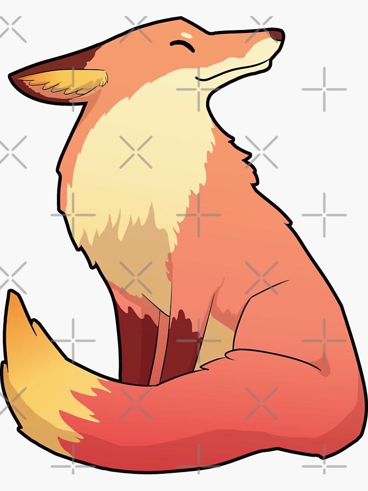 "Peach Fox" Sticker by sketchin-hannah | Redbubble