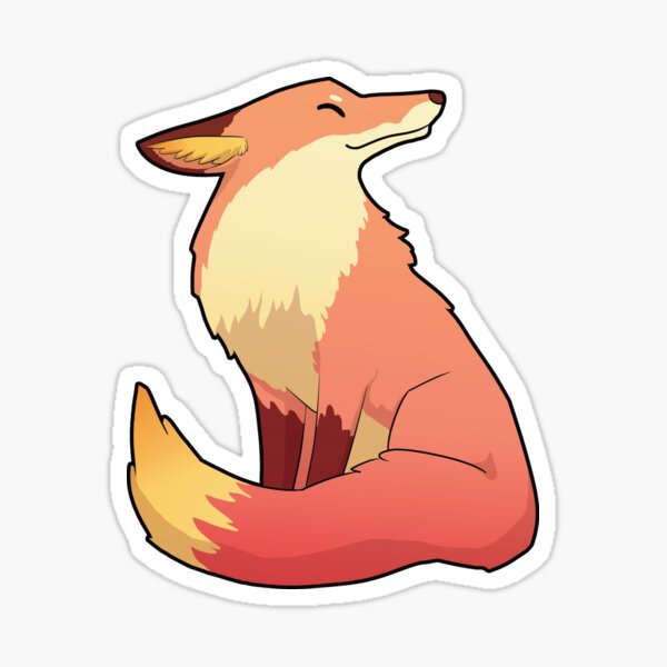 "Peach Fox" Sticker by sketchin-hannah | Redbubble