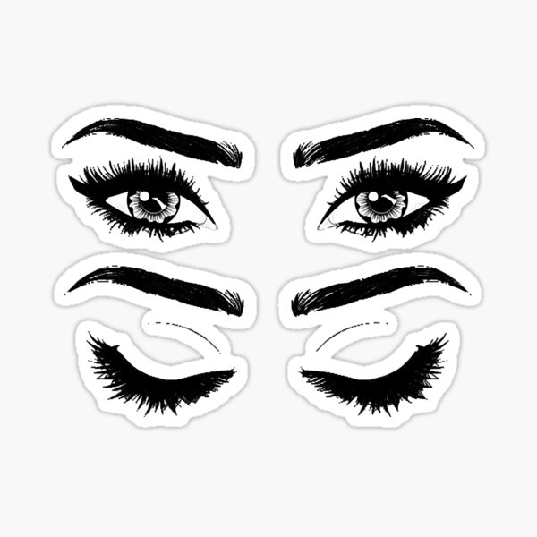 "Eyes with long eyelashes and brows " Sticker for Sale by trannamthong ...