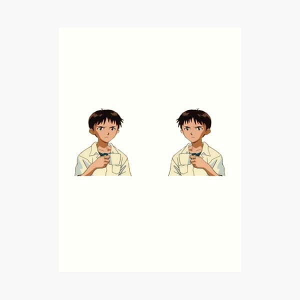 "Shinji with a Coffee Mug" Art Print for Sale by classyjesus | Redbubble