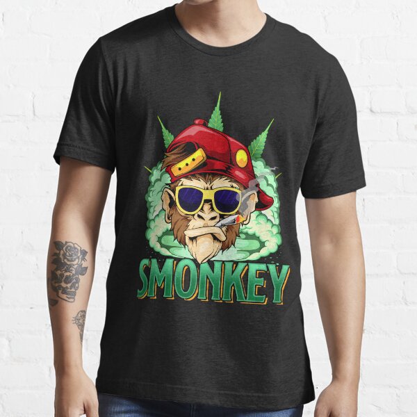 "Cool Monkey Smoking Weed Joint Smonkey Marijuana 420 Pot" T-shirt for ...