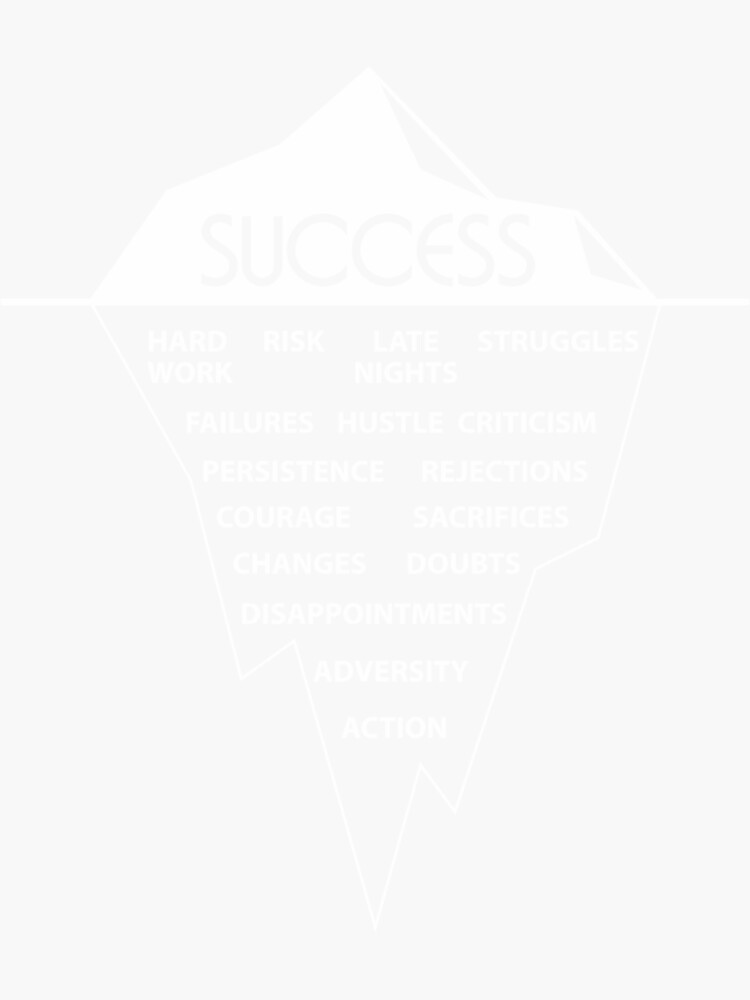 "Success Iceberg Success Motivation Artwork" Sticker by ThangYenNss ...